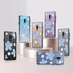 Rayboen for Galaxy S9 Plus Case, Floral Pattern Shockproof Protection Phone Cover, Silicone Protector Funda para Samsung S9 Plus Transparent Flexible Sleek Durable Case