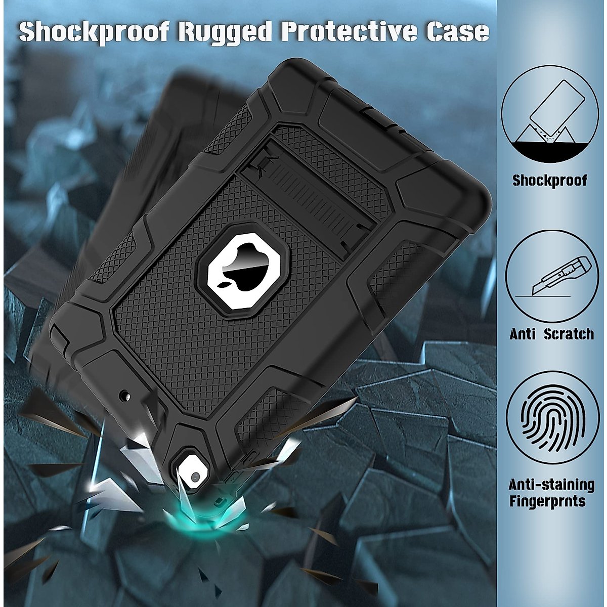iPad Mini 5 Case, iPad Mini 4 Case, Hybrid Three Layer Armor Shockproof Rugged Drop Protection Cover Case Built with Kickstand for iPad Mini 4/5 7.9 Inch