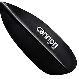 Cannon Paddles Escape E Kayak Paddle with Black Fiberglass Reinforced Polymer Blades (2-Piece), Silver/Black, 240cm