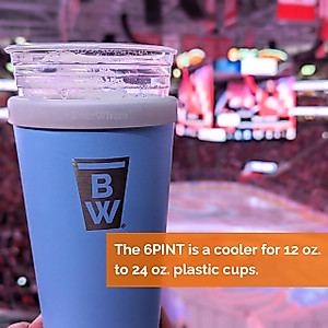 6PINT 6-in-1 Beverage Cooler | 20 oz. Imperial Pint Tumbler | Cooler for 12 to 24 oz. Plastic Cups | Cooler for 12 oz. Cans, Slim Cans, Bottles | Vacuum Insulated Stainless Steel (Navy Blue)