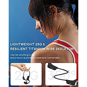 Guudsoud Bone Conduction Headphones,Bluetooth Open Ear Headphones,Wireless Sports Headset Waterproof Sweatproof with Mic Induction Conducting Earphones for Running Cycling Workout Gym Driving