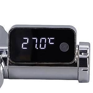 Fdit Instant-Read Shower Thermometer, G1/2 Faucet Thermometer LED Digital Display Water Temperature Monitor for Kids Adults Home Bathroom