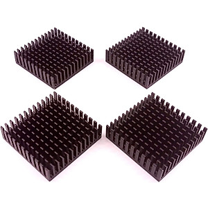 Easycargo 40mm Heatsink Kit 40x40x11mm + 3M8810 Thermal Conductive Adhesive Tape, Cooler Aluminum Heat Sink for Cooling 3D Printer Stepper Motor TEC1-12706 Thermoelectric Peltier Module 40mmx40mmx11mm