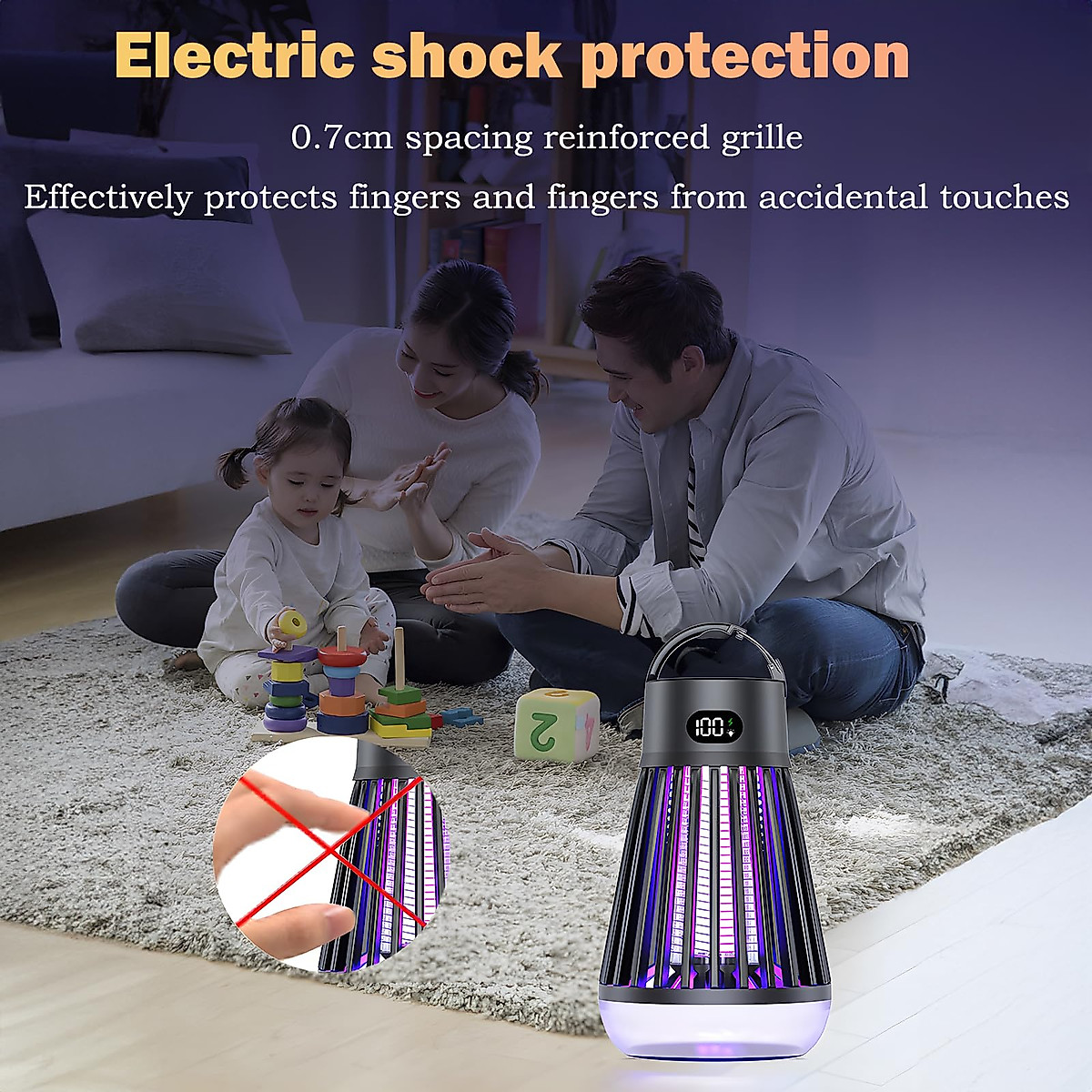 Mozz Guard Mosquito Zapper, 2024 New Generation Portable Cordless Bug Zapper, USB Charing and Low Noise, Suitable for Indoor, Home Garden, Camping, Picnic, Fishing (2PCS-White)