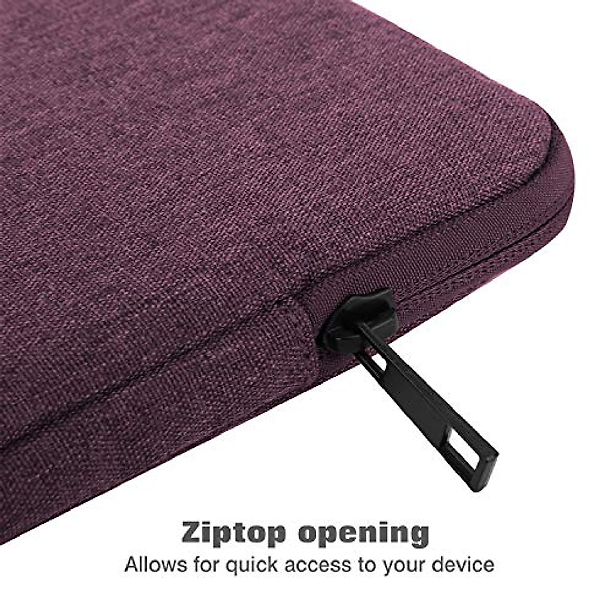 MoKo 12.9 Inch Laptop Sleeve Case Fits iPad Pro 12.9 M2 2022/2021/2020, Galaxy Tab S8+/S9+ 12.4 2022/2023, Surface Laptop Go 12.4", Polyester Bag Fit with Apple Pencil and Smart Keyboard, Purple