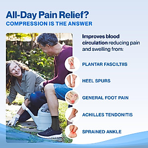 Modvel Foot & Ankle Brace Socks for Sprained Ankle Compression Sleeve - Plantar Fasciitis Relief Brace, Foot Support for Women & Men - Tendonitis & Arthritis Foot Sleeve, Stabilizing Ankle Wrap