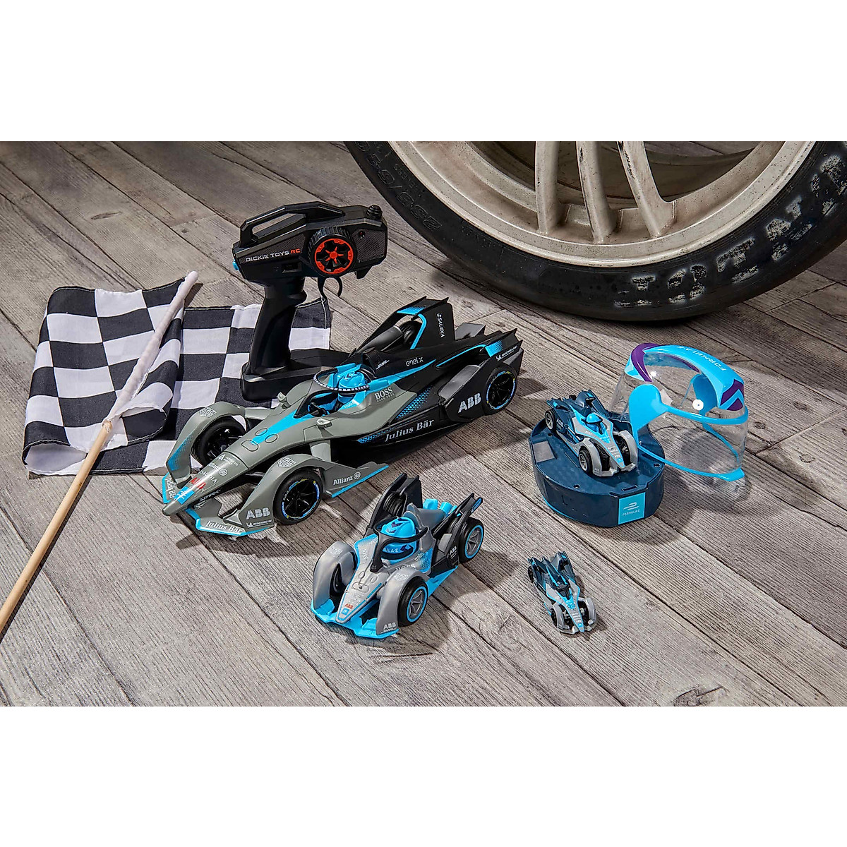 Dickie Toys 203162000 Pullstring Racer, Formula E Series Racing Car with Line Pull, 3 Different Models, Random Selection, 14 cm, from 3 Years