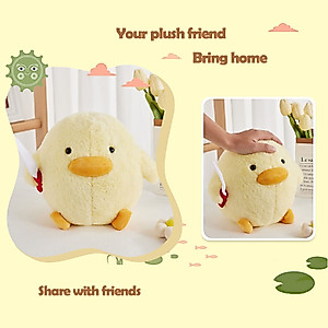 Kephay Cute Duck Plush with Knife Duckling Stuffed Animal Plush Toy Duckie Throw Pillow Plushies Doll Toys Gift for Boys Girls Adults (Yellow, 11.8 inch)