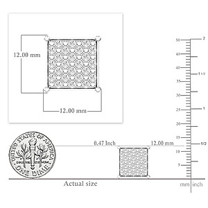 Dazzlingrock Collection 0.35 Carat (ctw) White Diamond Iced Hip Hop Square Shape Unisex Stud Earrings in 925 Sterling Silver in Push Back