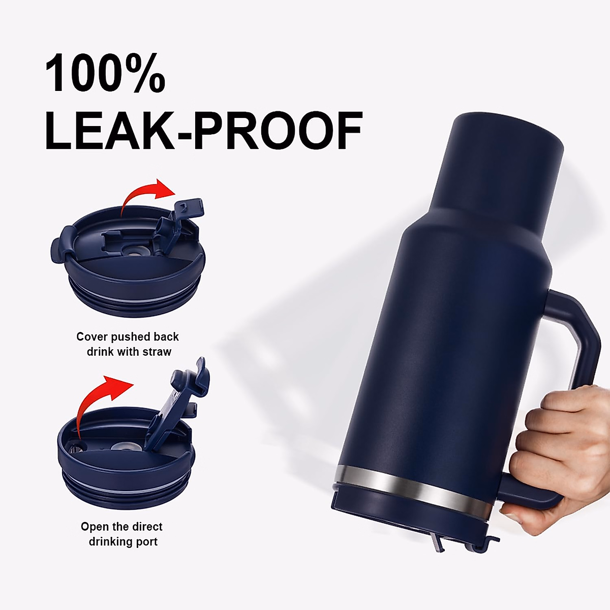 Liveaze 40 OZ/1200 ML Stainless Steel Vacuum Insulated Tumbler With 2 In 1 Lid, Straw & Brush | For Hot & Cold Drinks (Water, Coffee, Iced Tea, Smoothies & Other Drinks) Cupholder Friendly