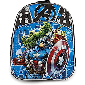 Marvel Boys' Avengers Mini Backpack, BLUE/BLACK, 11" X 9" X 2.75"