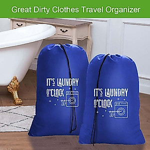It's Laundry O'clock | XL Laundry Bag | 28" x 40" |Black (Blue)