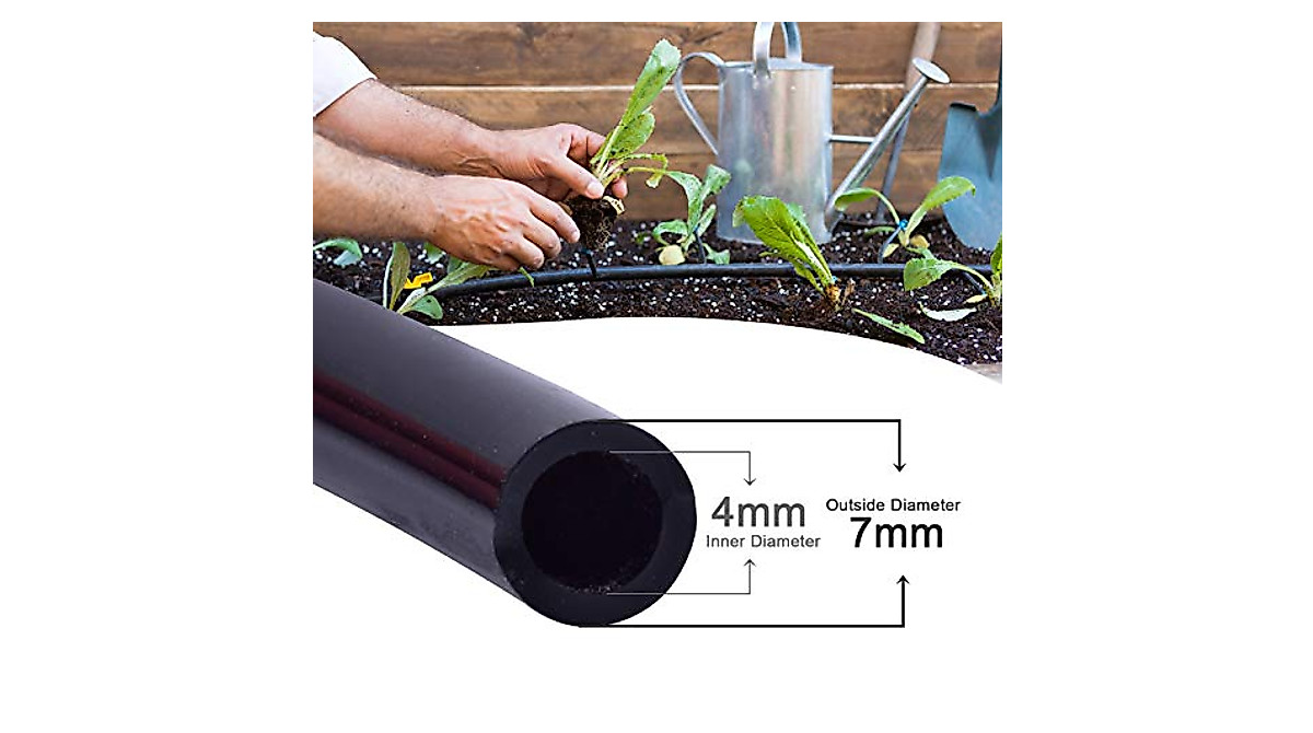 MIXC 100ft 1/4 Inch Drip Irrigation Tubing – Water Efficient Garden ...