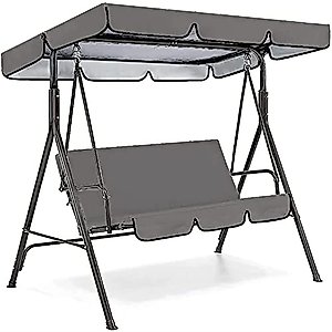 XYQSBY Patio Swing Canopy Waterproof Top Cover Set, Courtland Swing Replacement Awning Canopy Cover/Seat Cover, Swing Chair Glider All Weather Protection Outdoor Garden Covers (Blue, 55.9×47.2×7.1in)