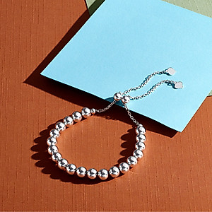 Ross-Simons 6mm Sterling Silver Bead Bolo Bracelet