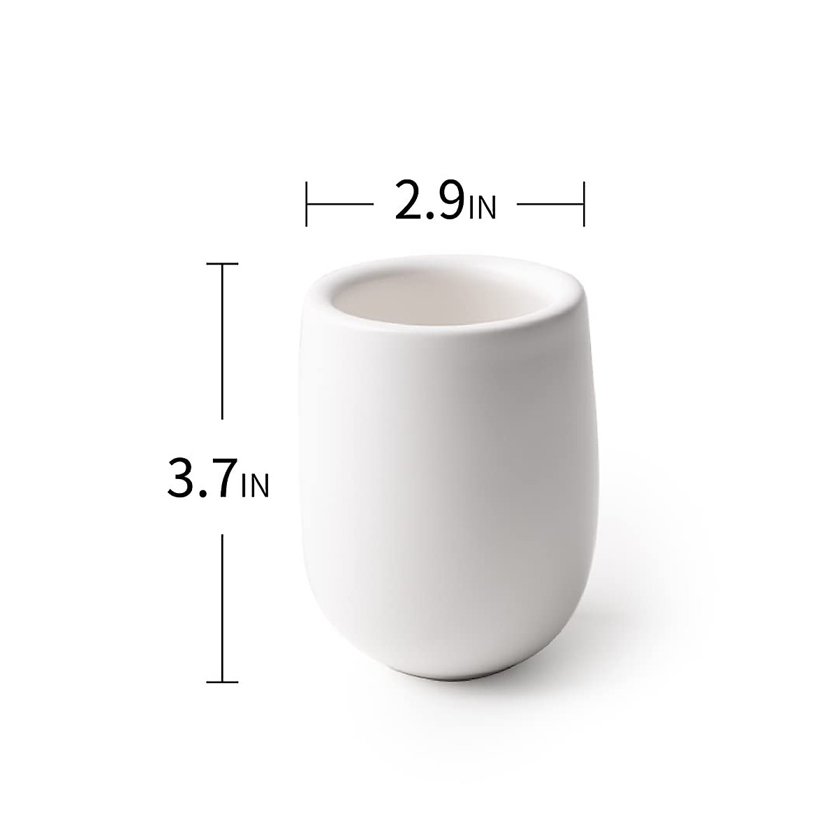 MU MO 7 Ounce Eggshell Porcelain Tea Cup Cappuccino Cups for Coffee Drinks, Latte, Cafe Mocha and Tea, White Ceramic Cups