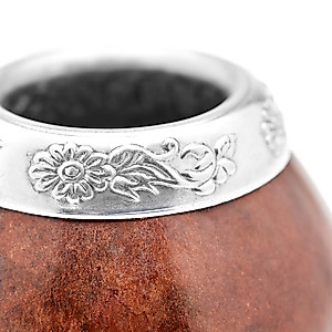 BALIBETOV Premium Mate Kit - 1 Natural Calabash Mate Cup, 1 Modern Stainless Steel Mate Cup, 3 Bombillas (Mate Straw) and 2 Cleaning Brush - All Included.