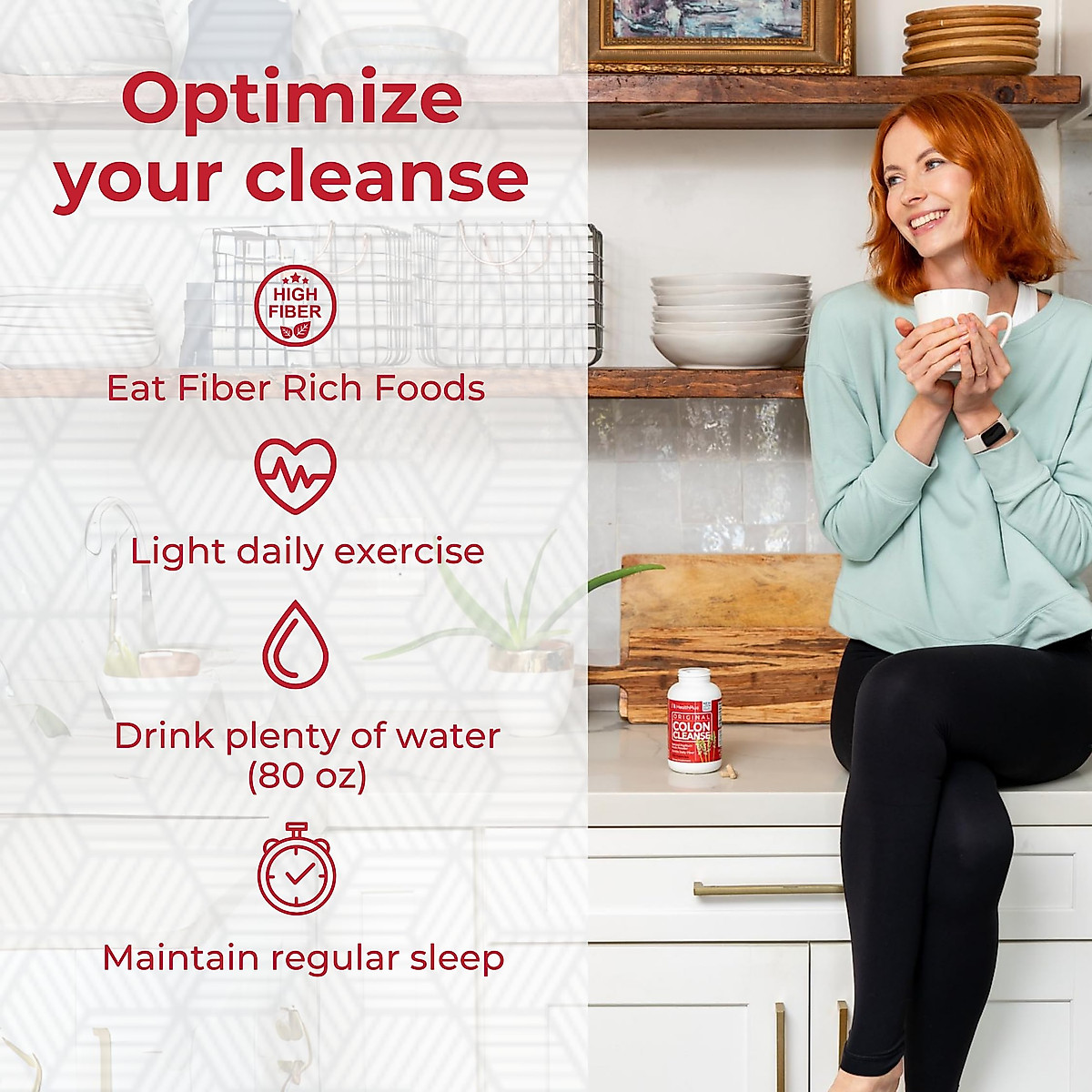 Health Plus Super Colon Cleanse 10 Day Gentle Gut Cleanse Detox, Psyllium Husk, Probiotics for Constipation Relief & Digestive Support, 60 Capsules