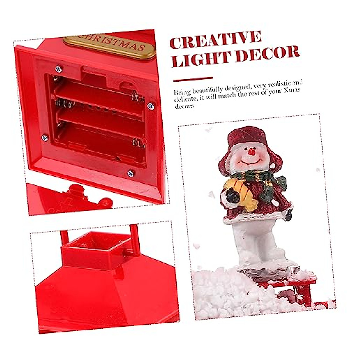 DOITOOL 1Pc Christmas Light Up Ornament Music Decor Tabletop Decor Desk top Decor PVC Lighted Snow Globe Lantern Snow Globe Water Lantern Christmas Night Light lamp Christmas Lamp Supplies