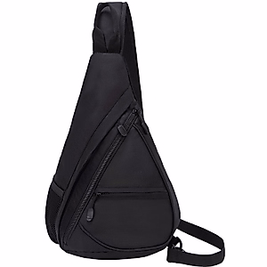 Lohol Lightweight Sling Bag Crossbody Shoulder Chest Bag Urben/Outdoor/Travel Daypack for Women & Men (M/Black)