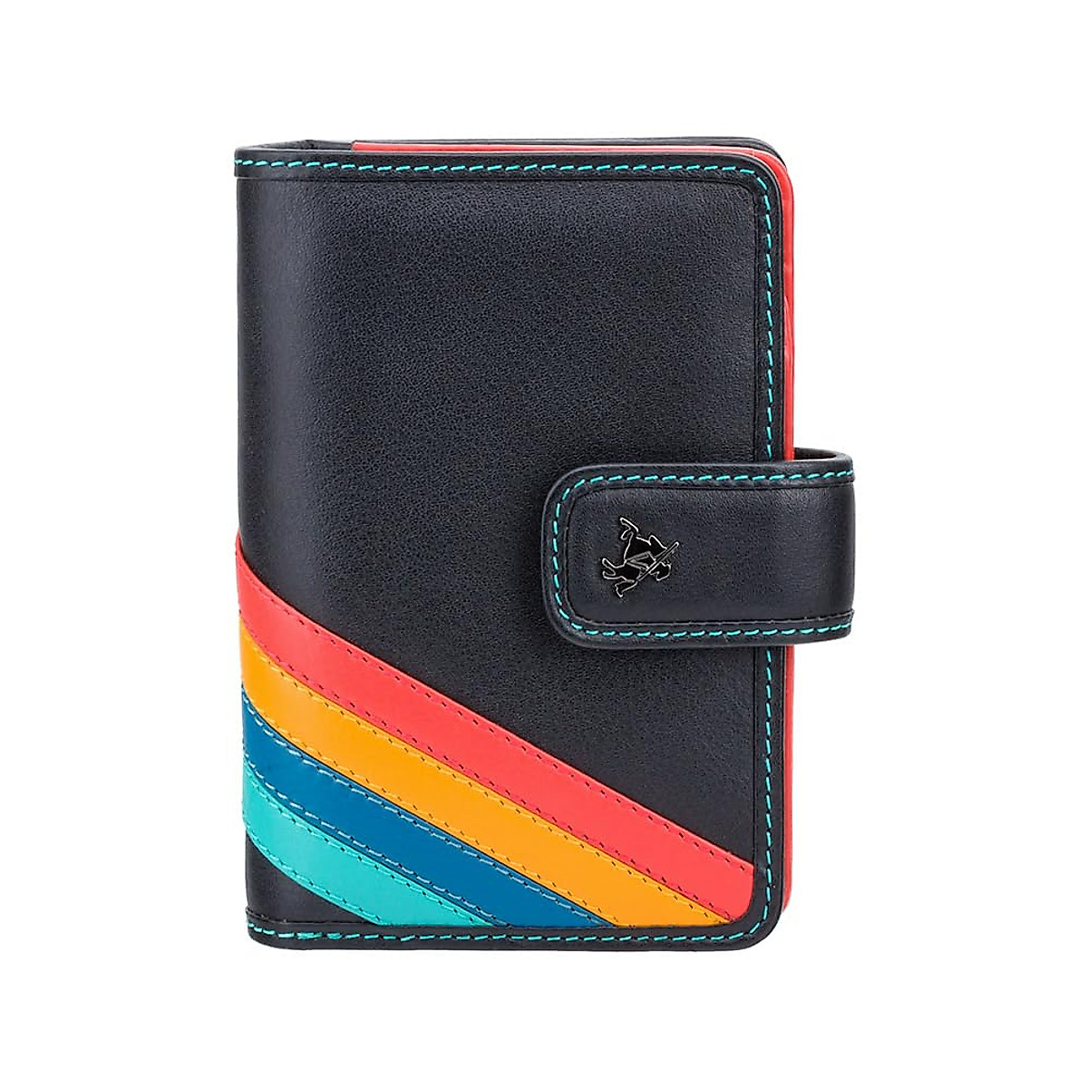 Visconti CHL71 Women's Secure RFID Blocking Leather Bifold Clutch Wallet Purse - Black Multi