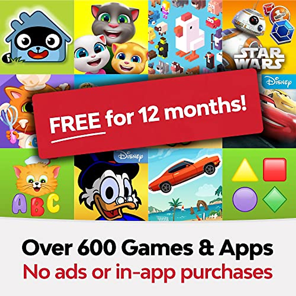 Pebble Gear Disney Pixar Cars Kids Tablet – 7" HD Display – Parental Control – Wi-Fi – Android - 500+ Games, Apps & E-Books – 16 GB - Kid-Proof Bumper Case – Dual Camera – Blue Light Filter