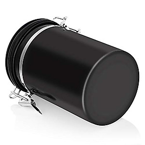 Coffee Container, Coffee Canister Large Airtight Stainless Steel Coffee Container Kitchen Storage Canister for Coffee, Christmas Gift and Birthday Gift(Black)