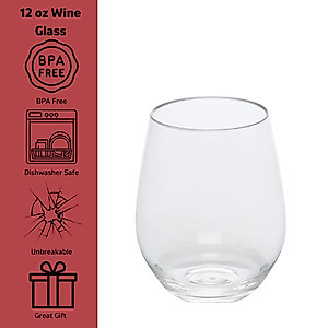 D'Eco Unbreakable Stemless Wine Glasses (Set of 4, 20oz ea) - Reusable Shatterproof Sangria and Wine Glassware - Perfect for Hosting & Entertaining - Cocktail Glasses Set