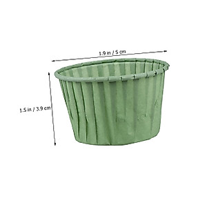 Luxshiny 50pcs Cupcake Paper Liners Muffin Cups Muffin Wrappers Cup Cake Paper Cup Baking Supplies Baking Cups Accessory Cake Cup Wrapping Paper Egg Tart Paper Lining Tulip Green Muffin