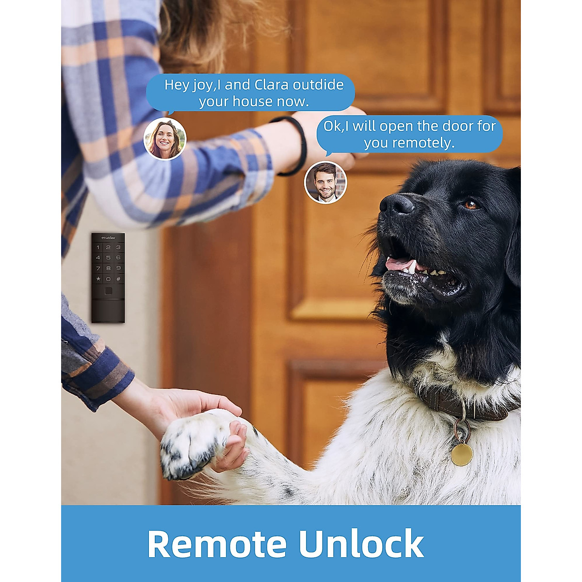LaView Smart Lock + Connect Wi-Fi Bridge, Enabled Connect WiFi & Bluetooth Smart Door Lock, Wireless & Keyless Entry Door Lock, Fits Your Existing Deadbolt, Compatible with Alexa & Google Assistant