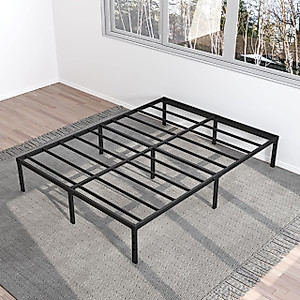 Maenizi 14 Inch Full Size Bed Frame No Box Spring Needed, Heavy Duty Metal Platform Bed Frame Full Support Up to 3000 lbs, Easy Assembly, Noise Free, Black