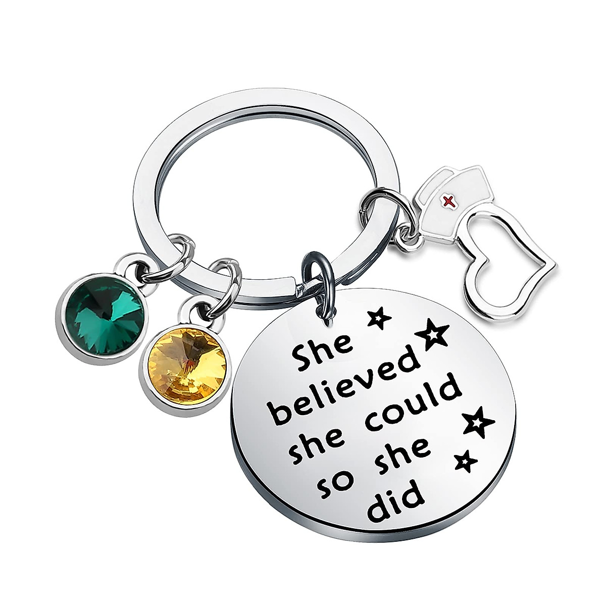 BAUNA Chi Eta Phi Keychain Chi Eta Phi Registered Nurse Jewelry Inspirational Student Nurses Keychain (Chi Eta Phi Keychain)