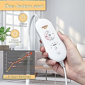 nalax Electric Microfiber Adjustable Heating Weighted Pad with Tourmaline Beads. Jade Stones, Off Timer, & Controller for Muscle Pain Relaxation, XL