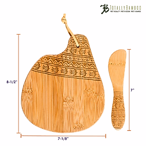 Totally Bamboo Tonga Serving Board and Spreader Set, 7-1/2" x 8-1/2"