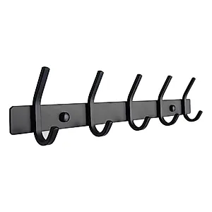 Coat Hooks Wall Mount, 5 Hooks for Robes, Bags, Keys, and Towels - Bathroom Towel Hanger Organizer for Bathroom, Bedroom, Closet Room, Kitchen