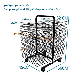NEOCHY Drying Racks,Art Drying Rack, Floor-Standing Art Class Oiling Board, Drying Rack Exhibition Cabinet for Licensed Works,Foldable to Save Space 50 Floors/50 Floors