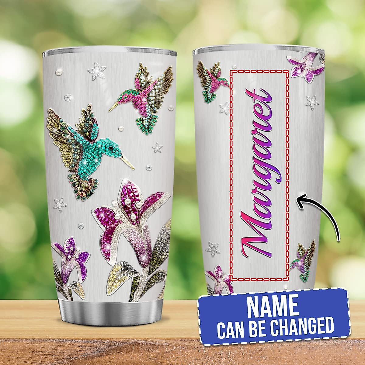 Wassmin Hummingbird Tumbler Personalized Gifts For Women Girls Lady Jewelry Drawings Style Tumblers Stainless Steel Insulated Coffee Travel Mug Stuff Birthday Christmas Cup Spirit Gift