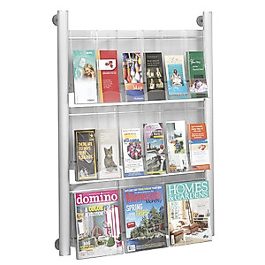 Safco Products 4134SL Luxe Magazine Rack, 9 Pocket, Silver
