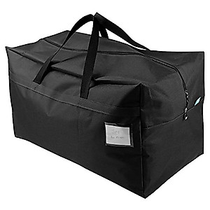 iwill CREATE PRO 100L Oversize Ornament Water Resistant Tote Storage Bag with Carry Handles, Compatible with IKEA Frakta Carts, Black