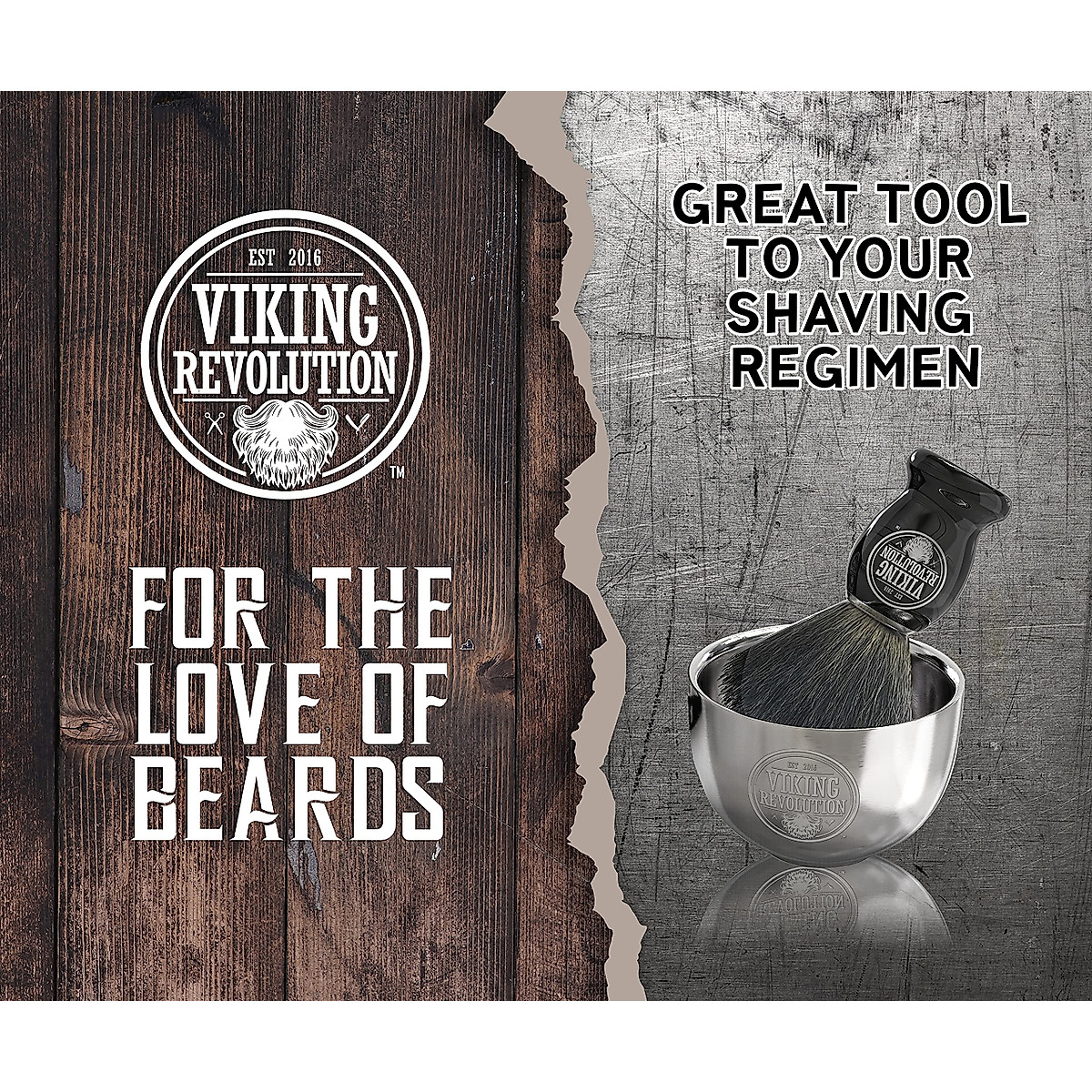 Viking Revolution Stainless Steel Shaving Soap Bowl- Shaving Mug for Shave Cream & Soap- Double Layer, Unbreakable Shaving Cup for Wet Shave