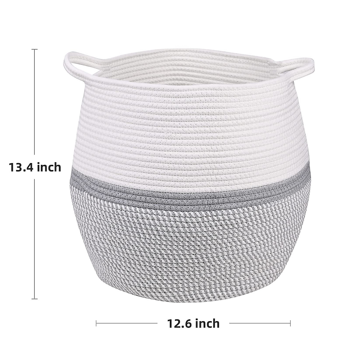 Woven Basket Rope Storage Basket, Home Decor Blanket Basket Laundry Hamper, Nursery BinToys Storage Basket with Handle, Baskets for Toys Pillows Towels