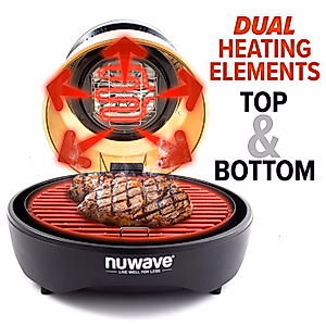 Nuwave Primo Grill Oven PFAS Free Countertop Oven with Convection Top & Grill Bottom, Smart Thermometer, Perfect for Cooking Frozen or Fresh with Surround Heat for Flawless Results