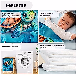 Jump Up Personalized Turtle Baby Blanket,Turtle Blankets,Sea Turtle Baby Blanket,Turtle Throw Blanket,Fleece Turtle Blanket,Baby Turtle Plush Blanket,Turtle Security Blanket,Baby Blanket for Boys