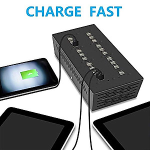 40 Ports USB Charging Station with Intelligent Protection,Multi Port USB Charger Wall Adapter with Power Cable for iPhone, iPad, Samsung…