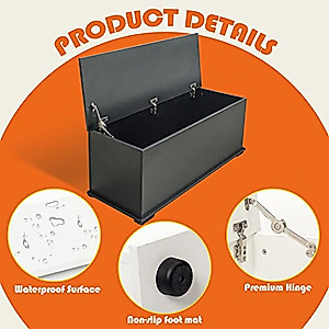 Storage Chest Trunk, Lift Top Wood Box for Toys Modern Entryway Bench Organizer Home Furniture,Clothes Trunks Cabinet for Bedroom Modern Wood Chest Kids Toy Box(Black)