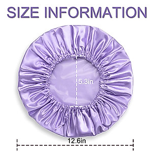 SMILCO 4 Pack Shower Caps, Double Waterproof Layers Reusable Bath Caps for Women Hair Protection