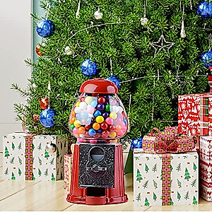 Gumball Machine - 9 Inch Gumball Vending Machine for Kids - Small Gumball Bank - Metal Candy Dispenser - Home Vending Machine - Vintage Gum Ball Machine - Jelly Bean Dispenser Machine - M&M Dispenser