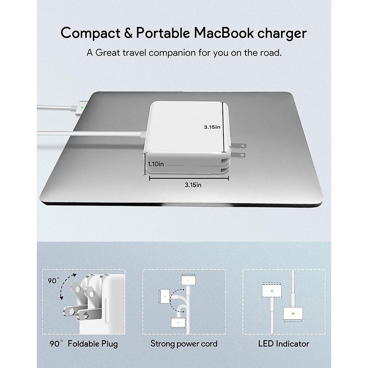 NSPENCM 85W Mac Book Pro Charger, Replacement AC 85w 2T-Tip Connector Power Adapter,Laptop Charger Compatible with MacBook pro & Mac Book Pro 13 inch-15 inch Retina After Mid 2012