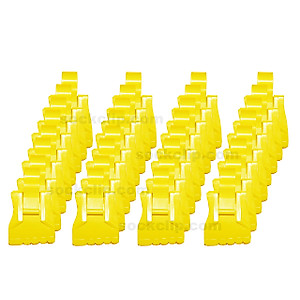 The Amazing Sock Clip Sock Holder, 32 Clips, Yellow, Made in U.S.A.