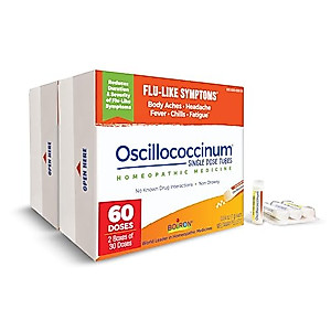 Boiron Oscillococcinum for Relief from Flu-Like Symptoms of Body Aches, Headache, Fever, Chills, and Fatigue - 60 Count (2 Pack of 30)